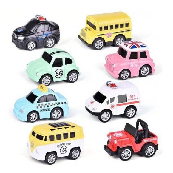 fun little toys | Toys | 8 Pc Mini Alloy Pull Back Cars Inertia Fun ...